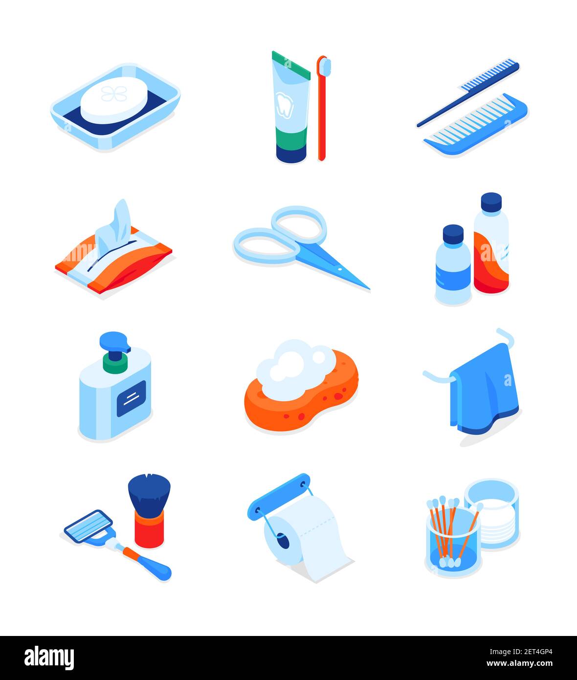 Personal hygiene - modern colorful isometric icons set isolated on ...