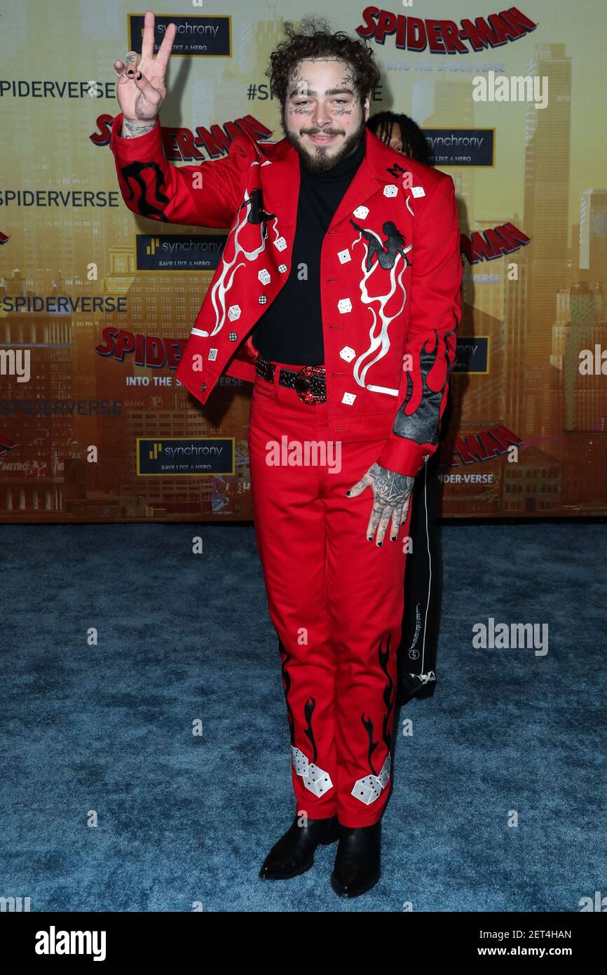 WESTWOOD, LOS ANGELES, CA, USA - DECEMBER 01: Rapper Post Malone aka ...