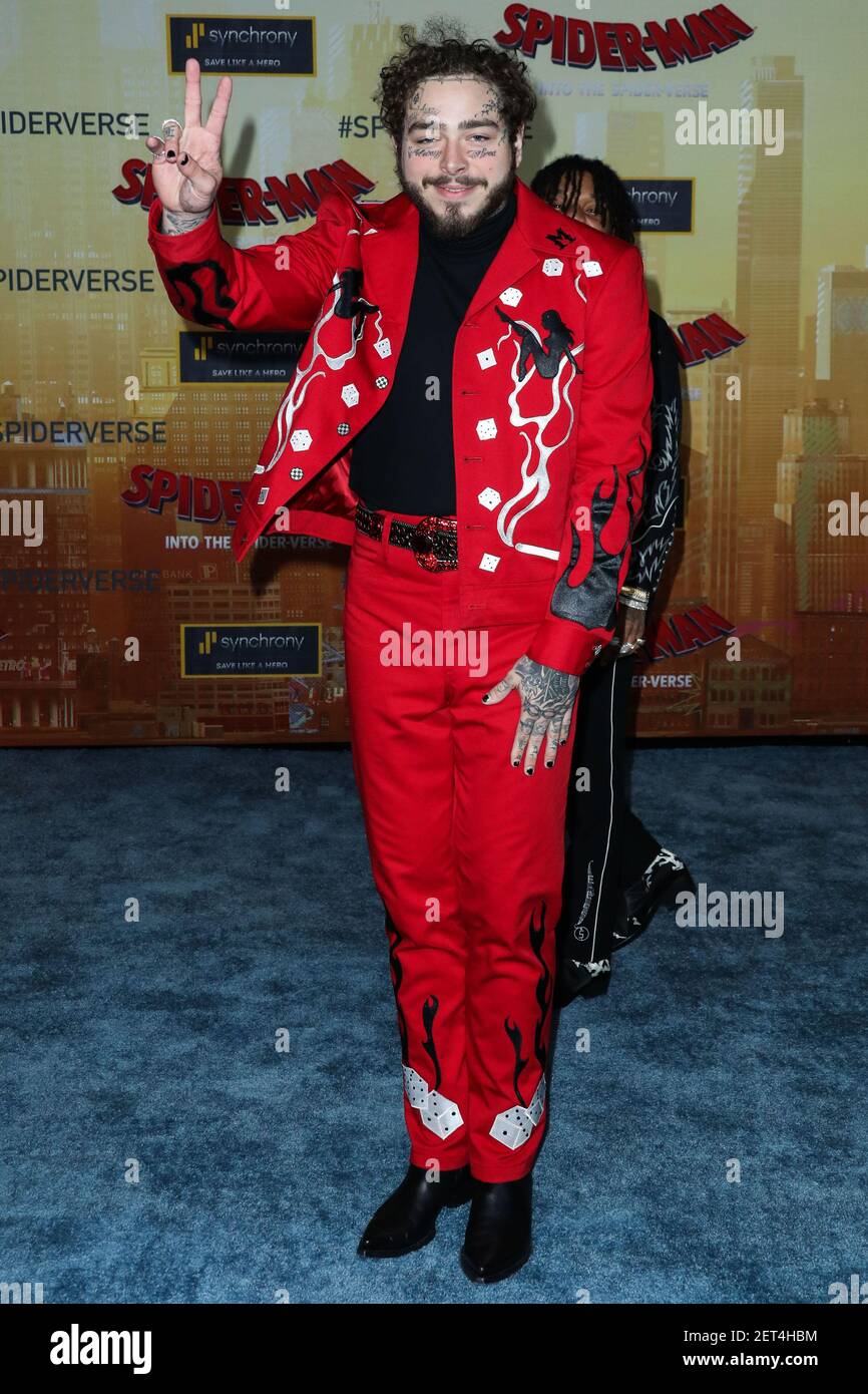 WESTWOOD, LOS ANGELES, CA, USA - DECEMBER 01: Rapper Post Malone aka ...