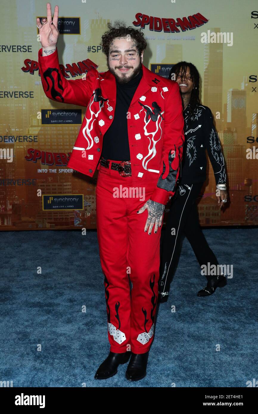 WESTWOOD, LOS ANGELES, CA, USA - DECEMBER 01: Rappers Post Malone and ...