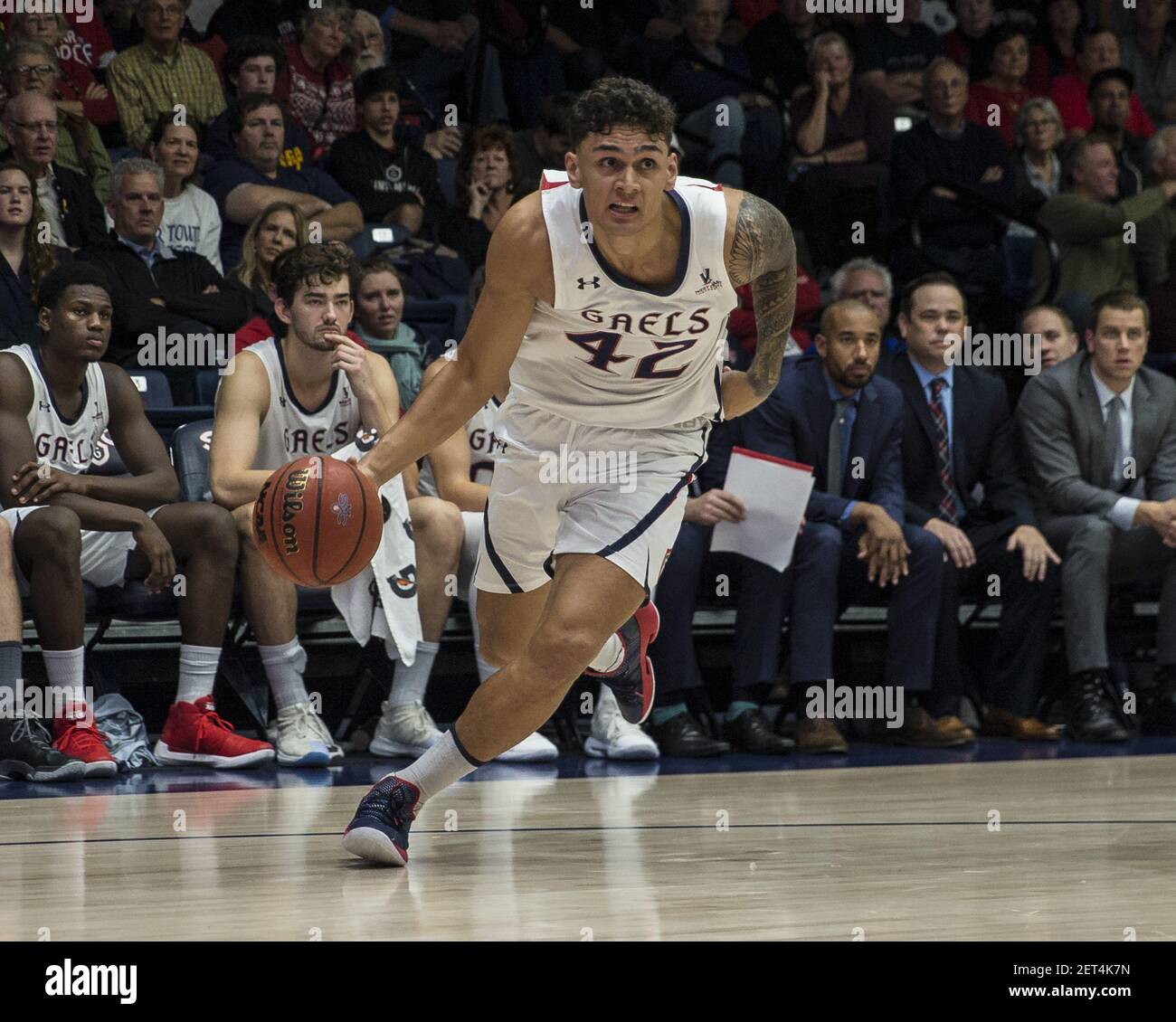 Dec 01 2018 Moraga CA, U.S.A. St. Mary's Gaels forward Dan Fotu (42 ...