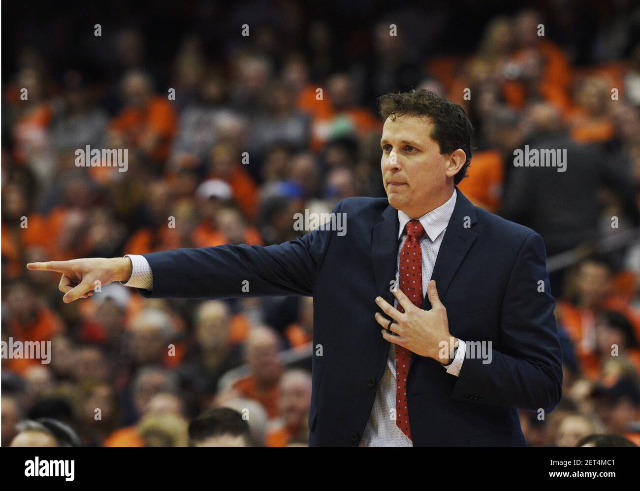 December 1, 2018: Cornell head coach Brian Earl gives direction during ...