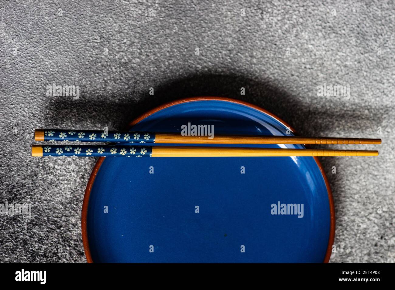 Overhead view of an Asian table setting with chopsticks Stock Photo - Alamy