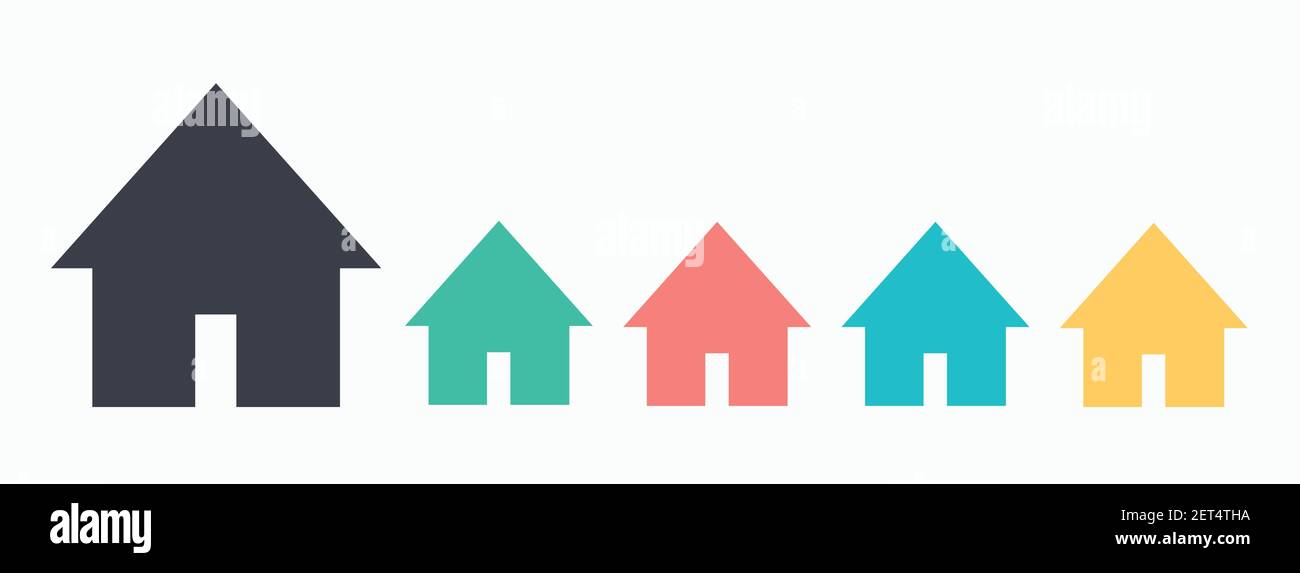 Home page. Collection of Home Button Icons. Set of signs for ...