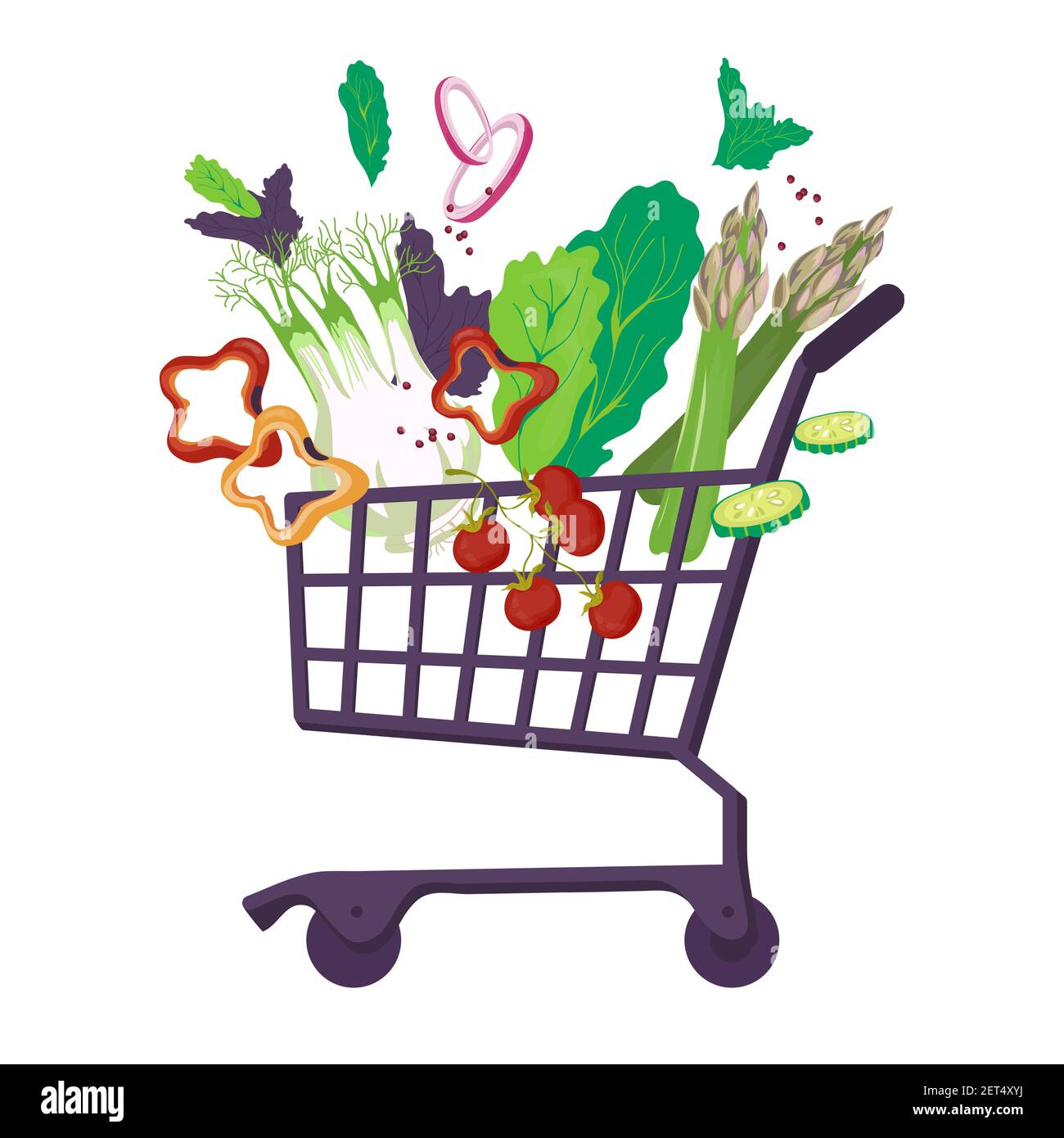 Full Shopping Cart Illustration