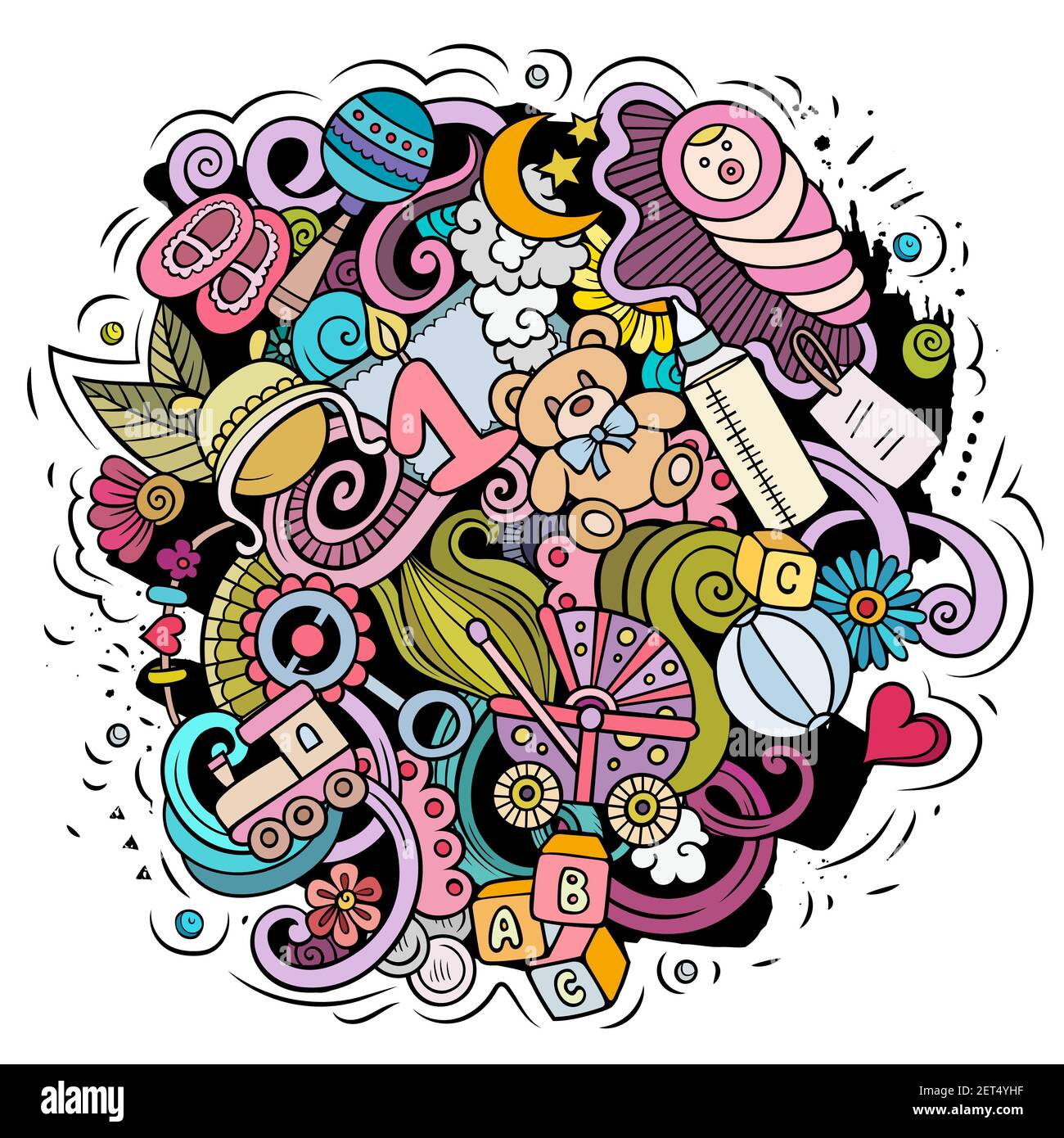 Cute Doodle Art Designs Colored