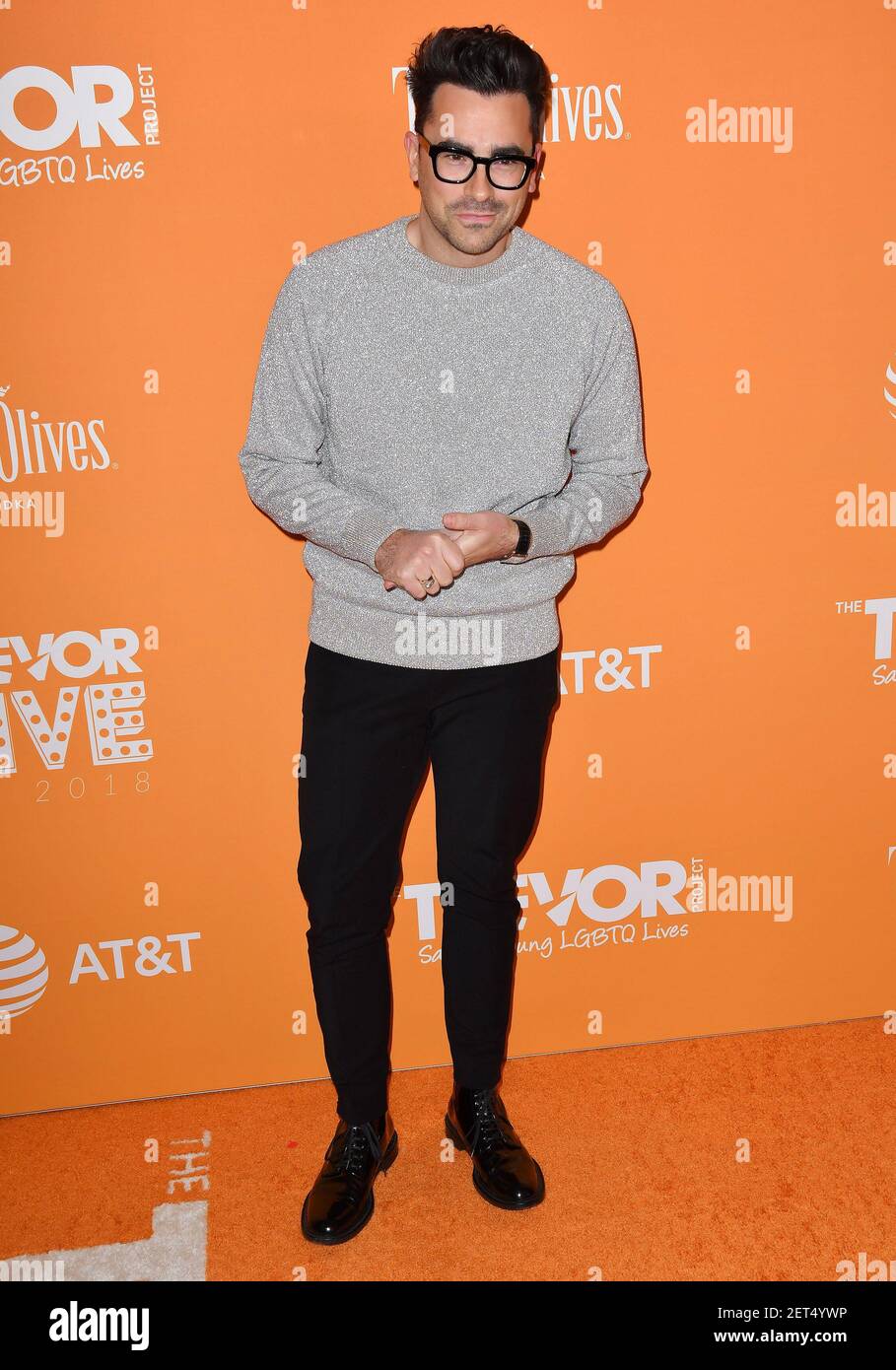 Dan Levy arrives at The Trevor Project's 2018 TrevorLIVE LA Gala held ...