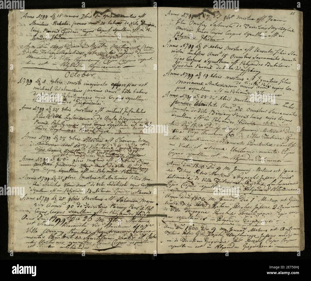 Pašvitinio RKB 1793-1812 mirties metrikų knyga 018 Stock Photo - Alamy