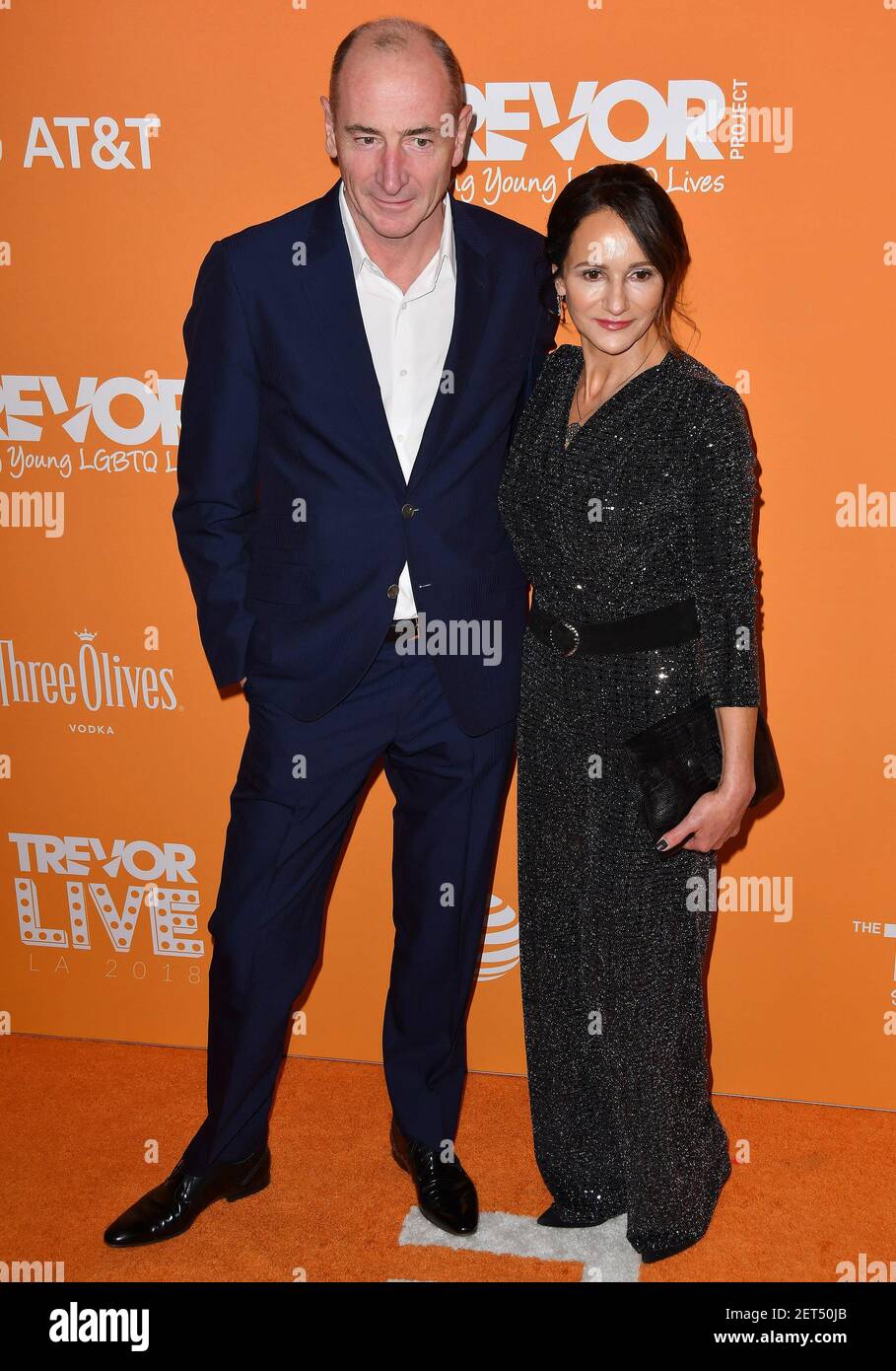 (L-R) Andy Bird and Caroline Bird at The Trevor Project's 2018 ...