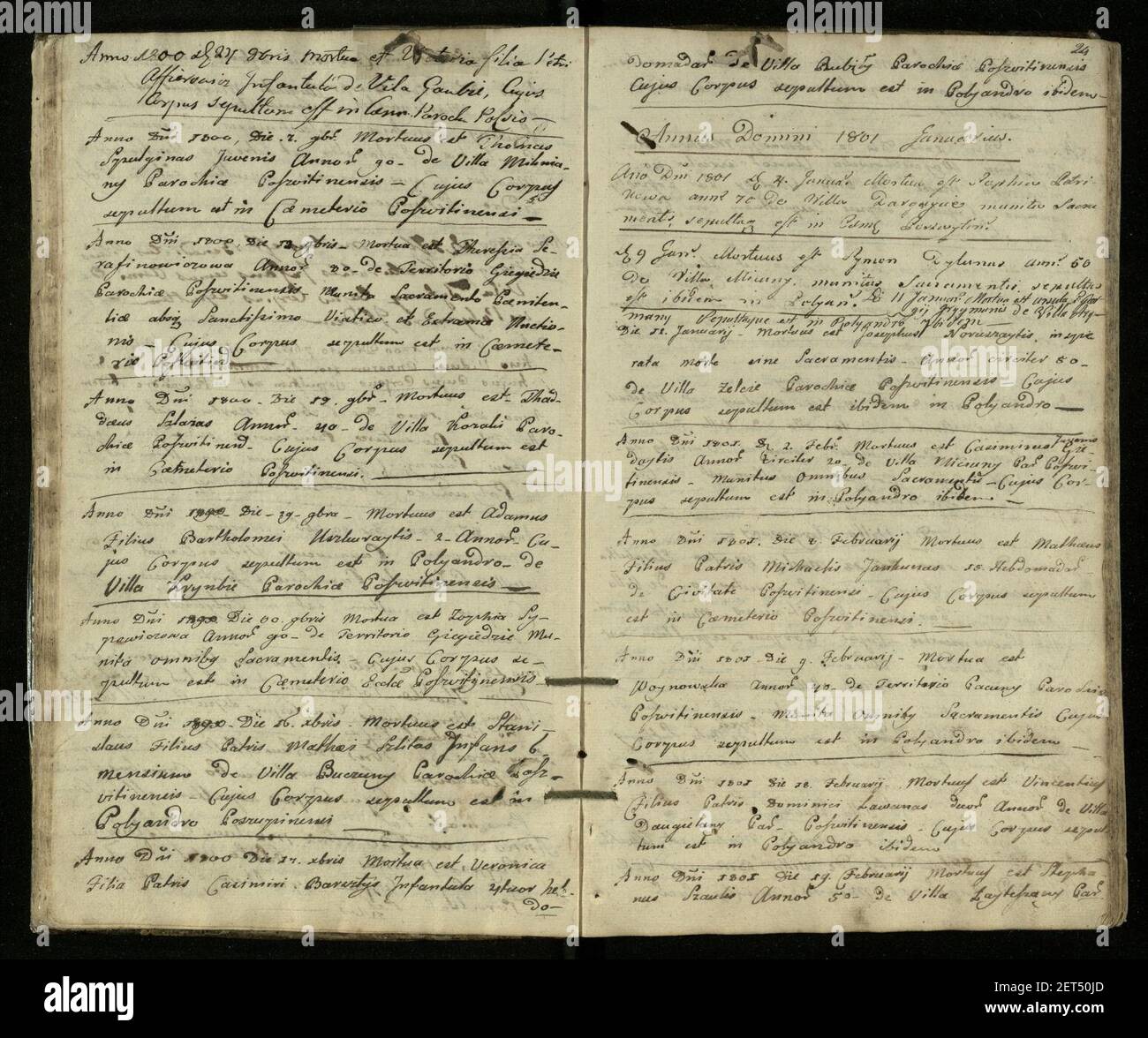 Pašvitinio RKB 1793-1812 mirties metrikų knyga 024 Stock Photo - Alamy