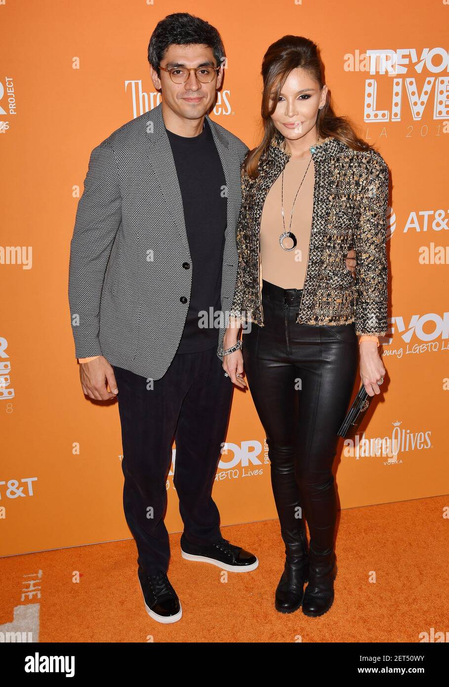 (L-R) Timur Tillyaev and Lola Karimova arrives at The Trevor Project's ...