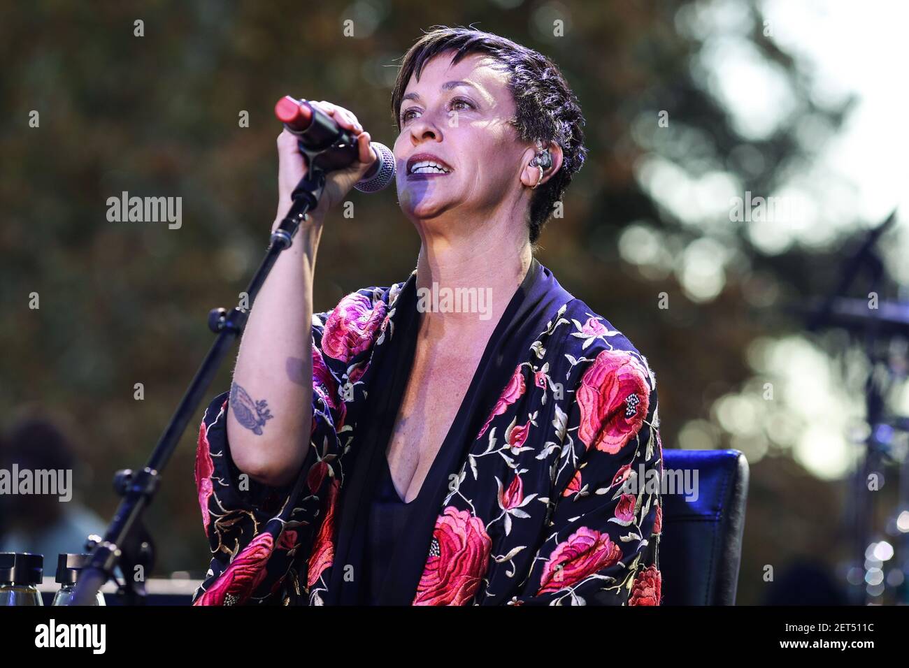 Singer Alanis Morissette performs onstage at the One Love Malibu ...