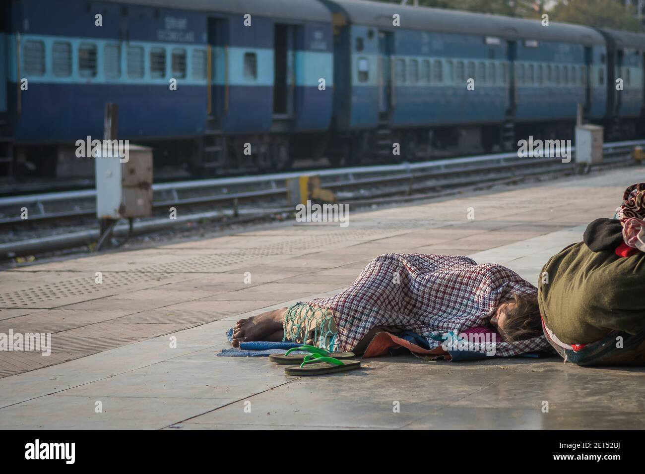 A woman sleeping on a train hi-res stock photography and images - Alamy