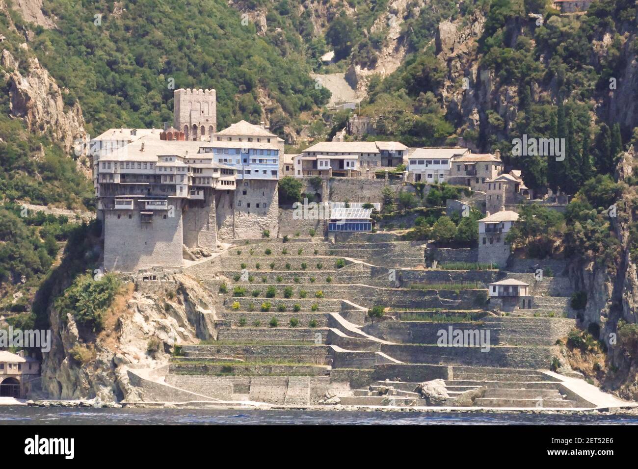 Greece, Mount Athos, Monastery of Dionysiou in monastic republic of ...