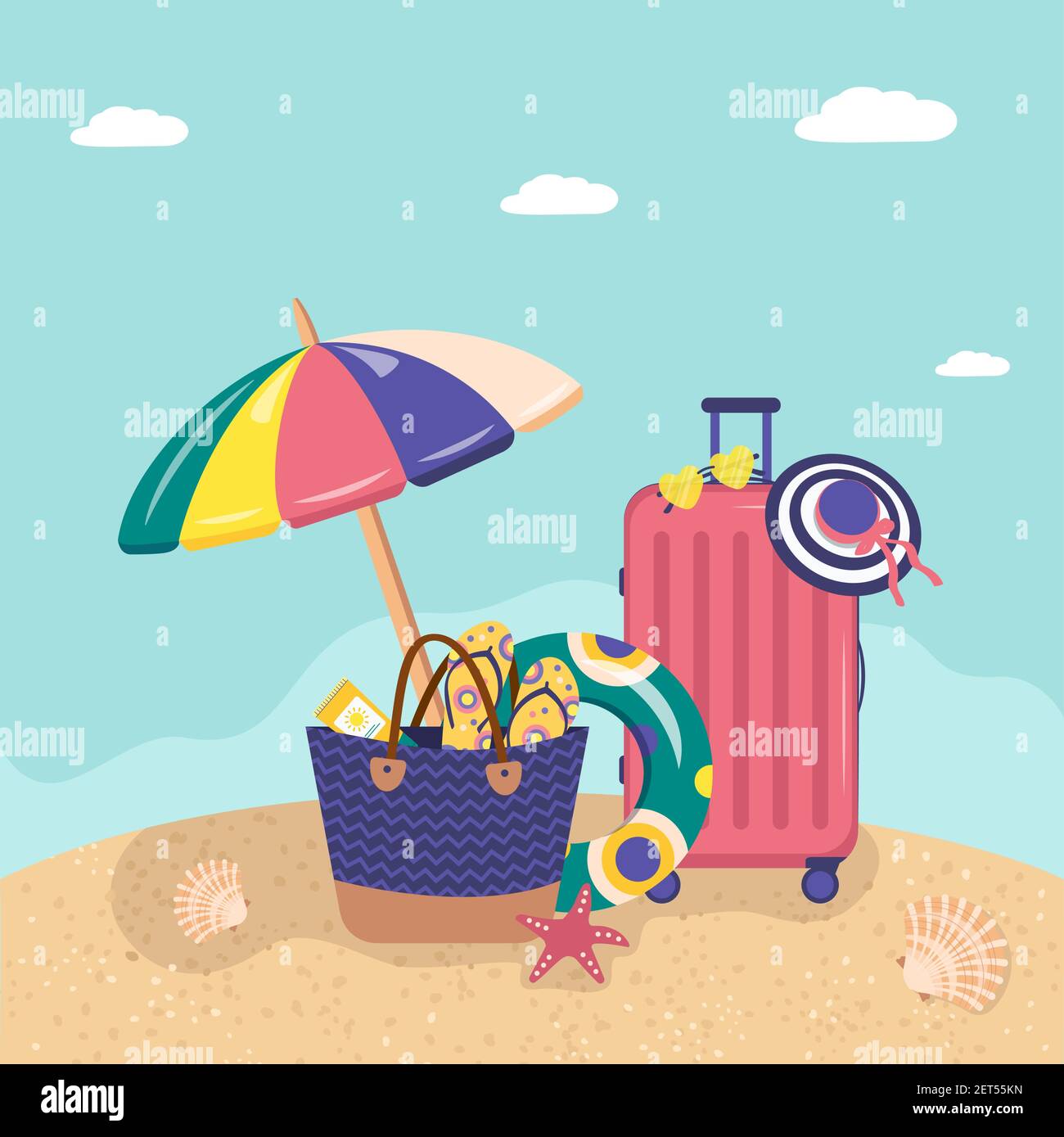 Beach flip flops on Stock Vector Images - Alamy