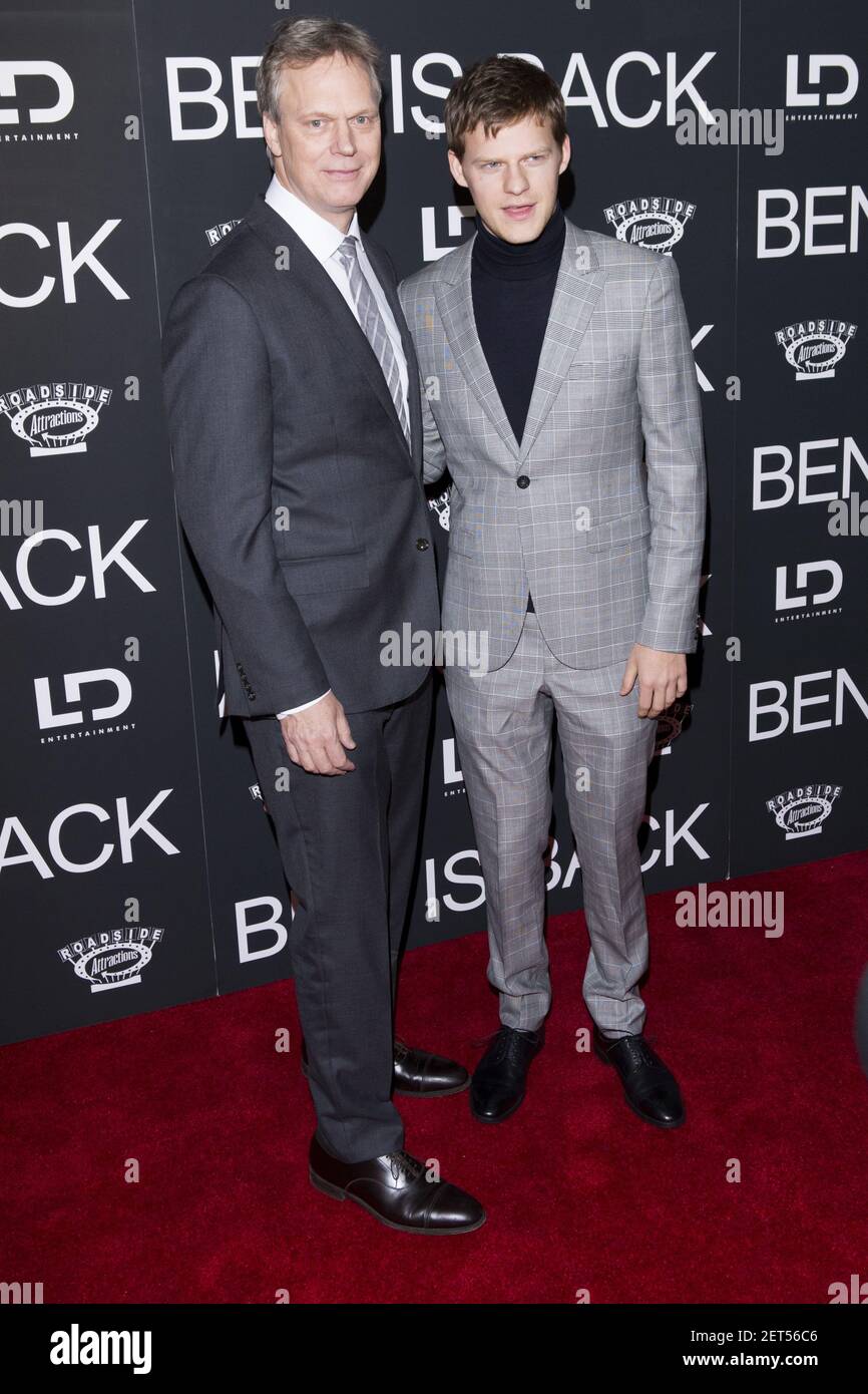 Peter Hedges and Lucas Hedges attending the New York premiereof Ben is back at AMC Loews Theater ...