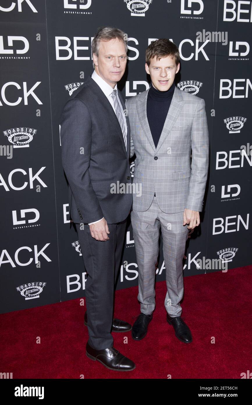 Peter Hedges and Lucas Hedges attending the New York premiereof Ben is ...