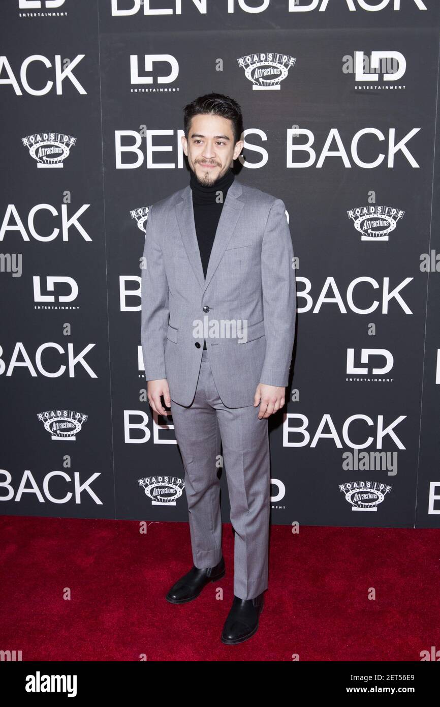 Actor David Zaldivar attending the New York premiereof Ben is back at ...