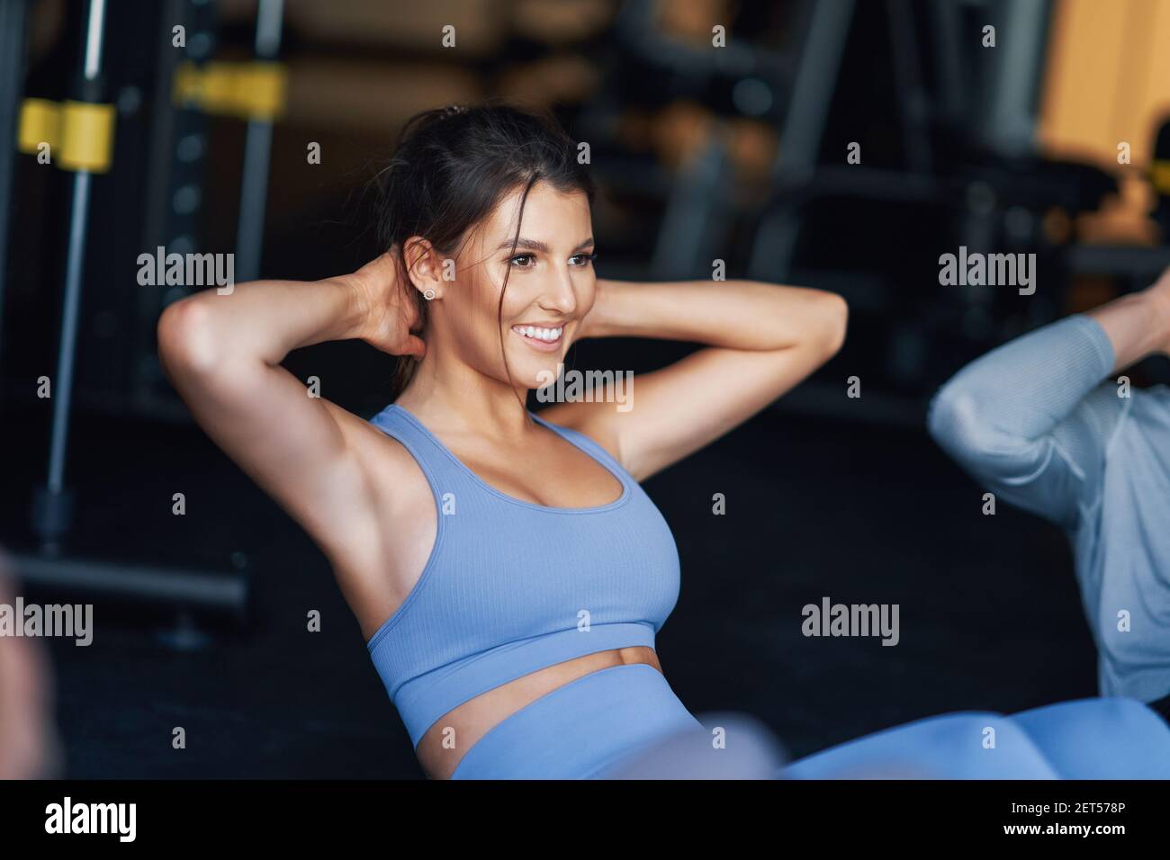 Group of people working out in a gym Stock Photo - Alamy