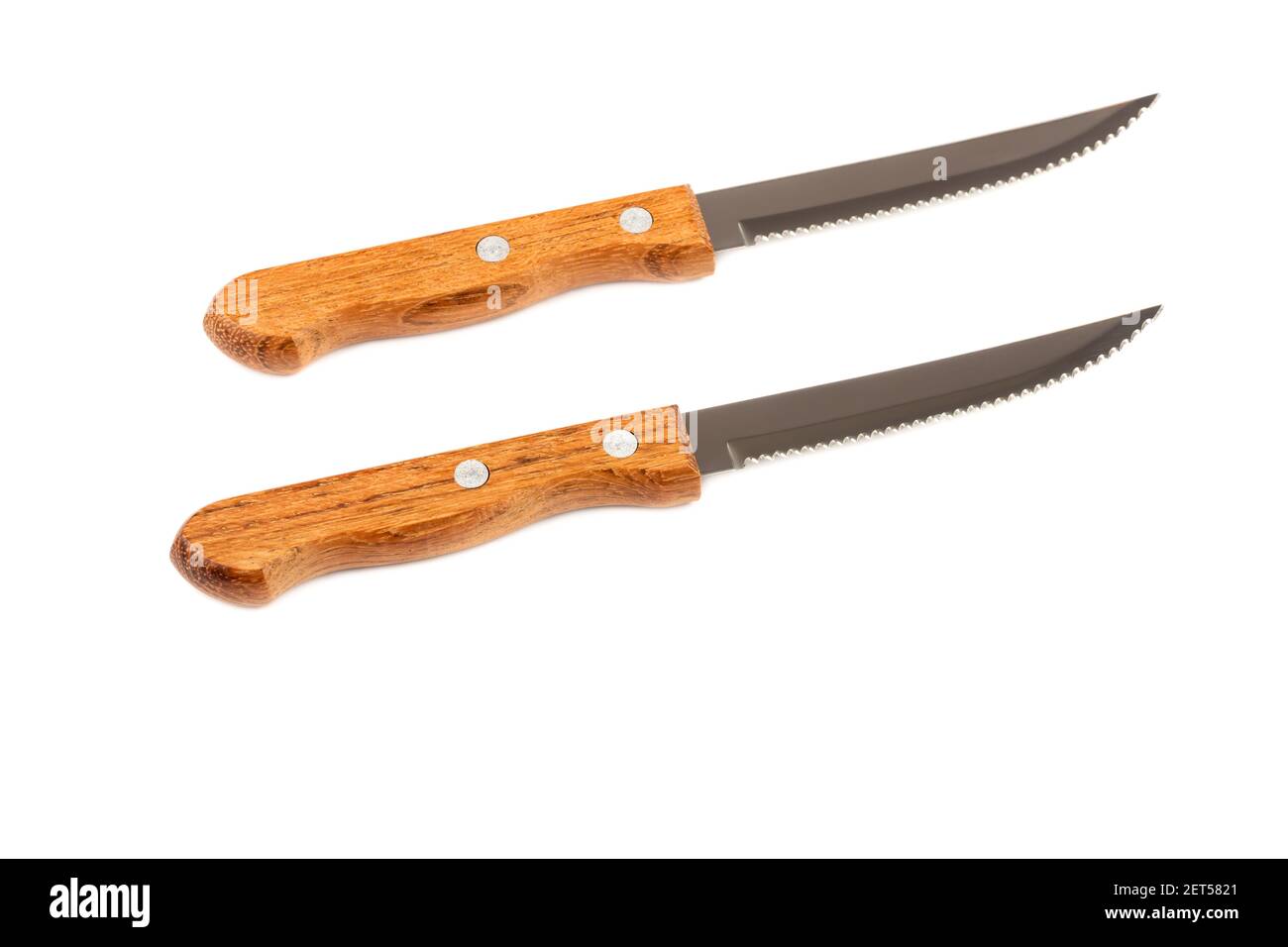 Two kitchen knives isolated on white background Stock Photo - Alamy