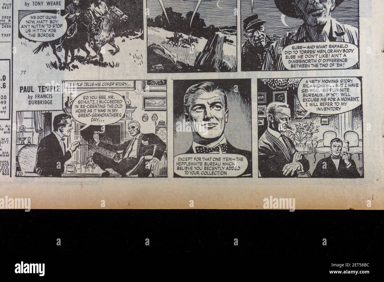 'Paul Temple' comic strip by Francis Durbridge in the Evening News ...