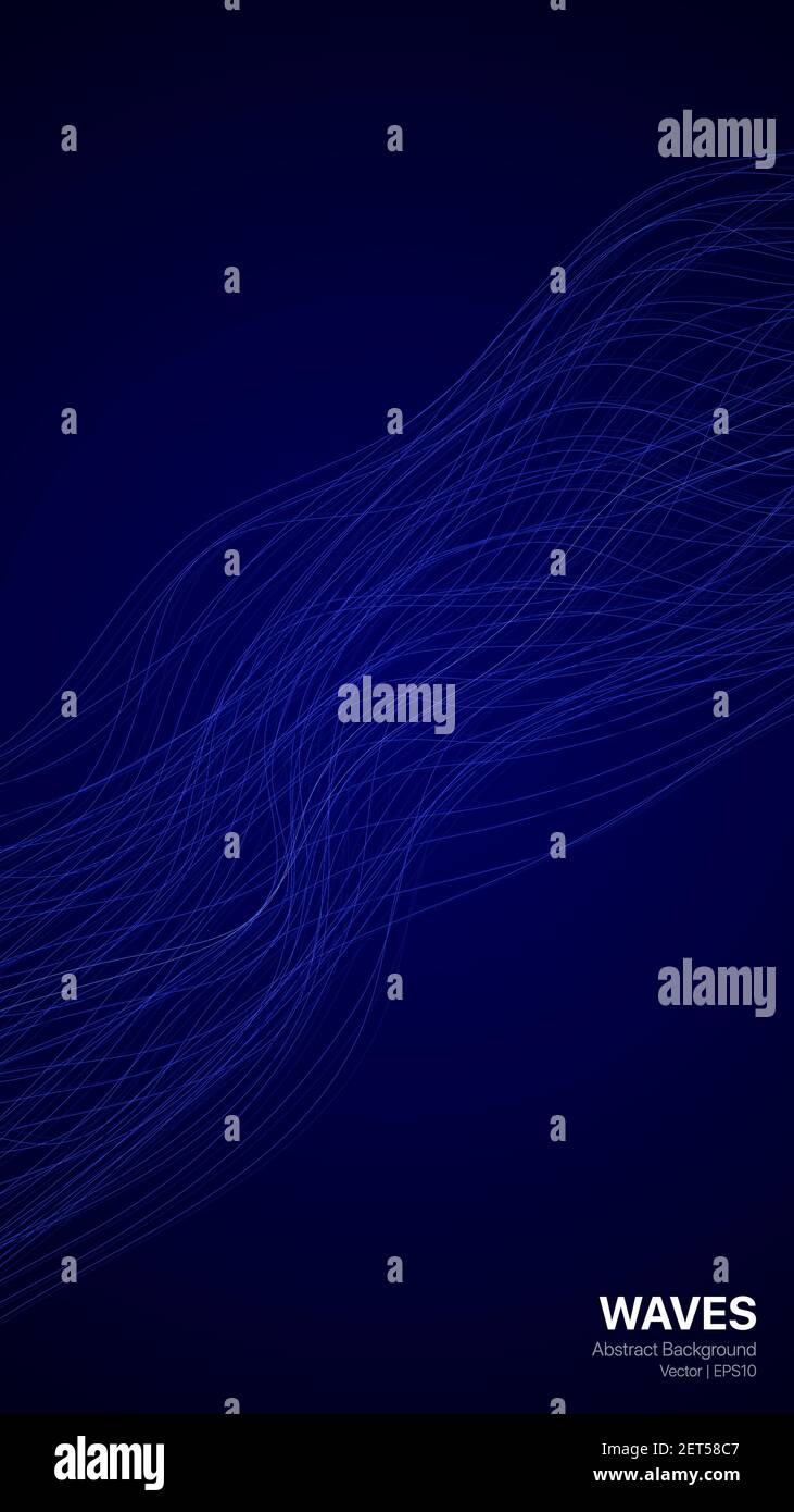 Social media gradient abstract background. Blue waves and lines. Vector ...