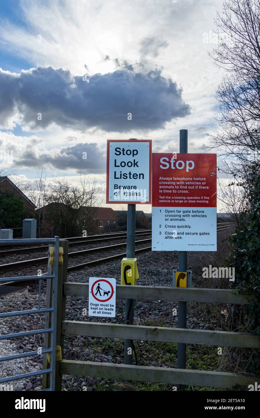 Railway warning signs hi-res stock photography and images - Alamy