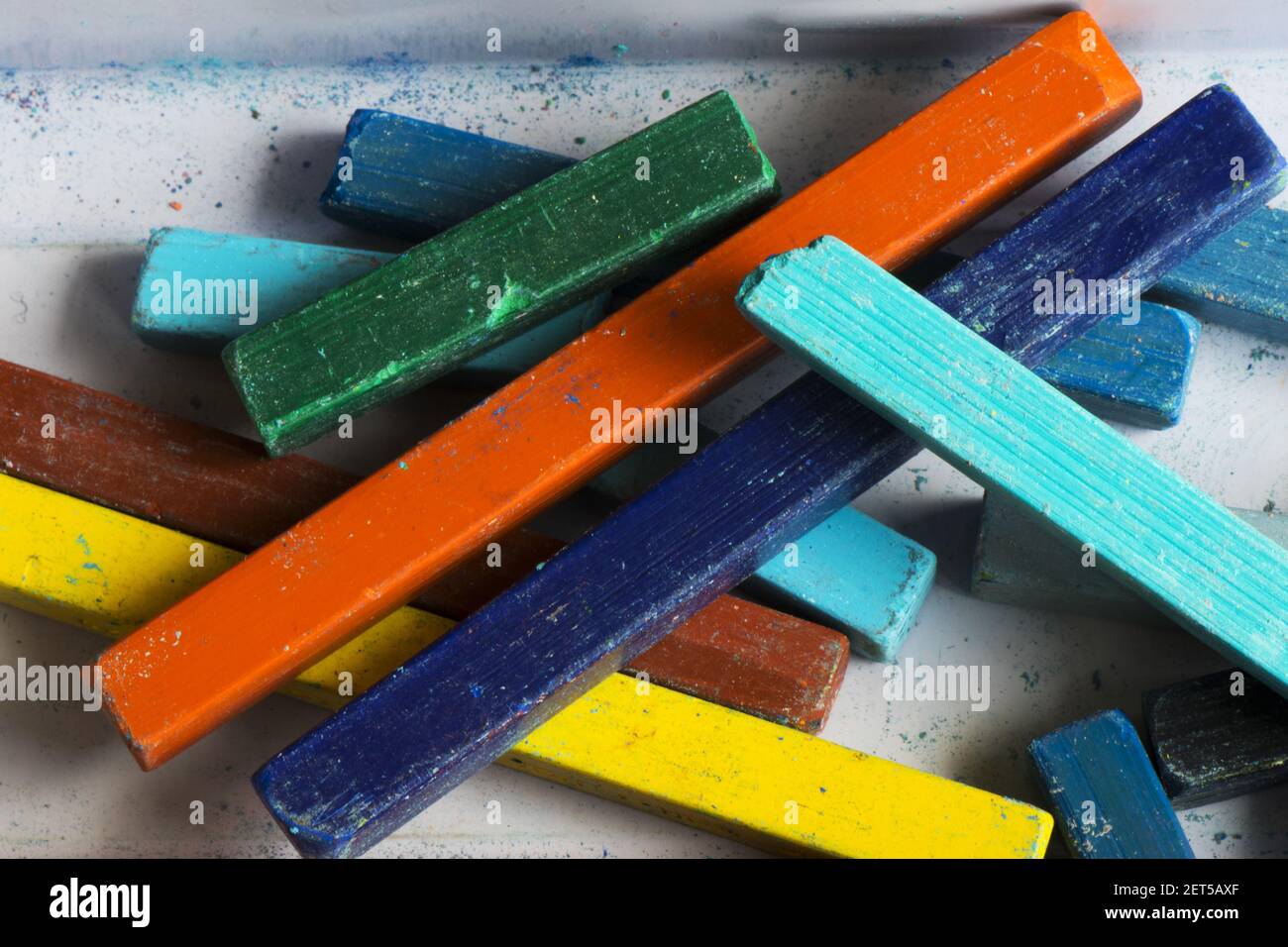 The colorful oil pastels. Stationary things for painting Stock Photo ...