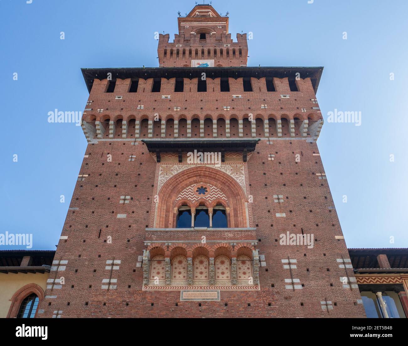 Filarete tower, view from the inner courtyard of the castle.Sforza ...