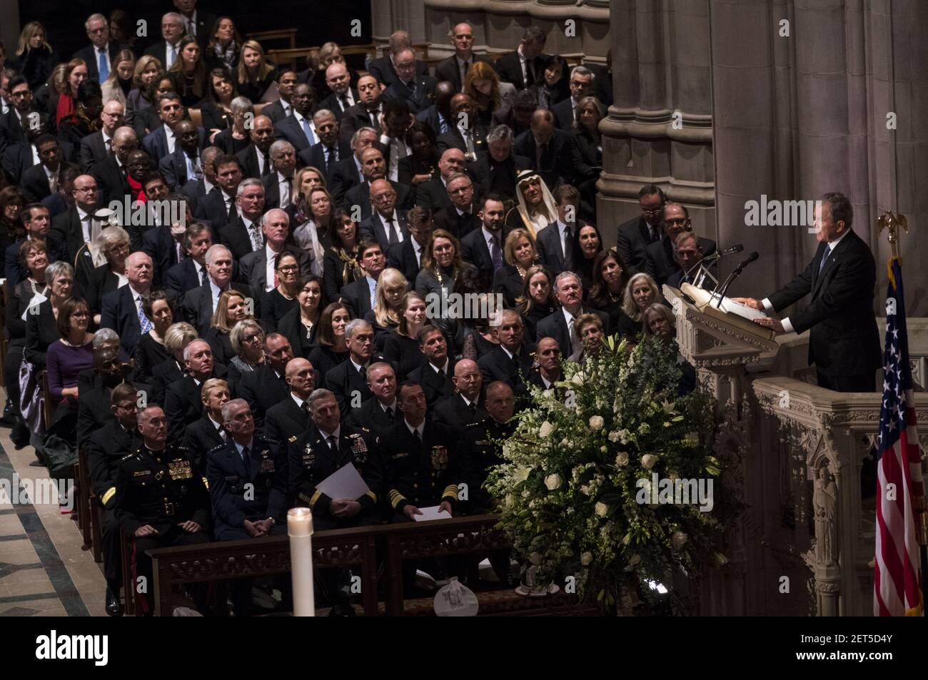 Former President George W. Bush during his eulogy of his father former ...