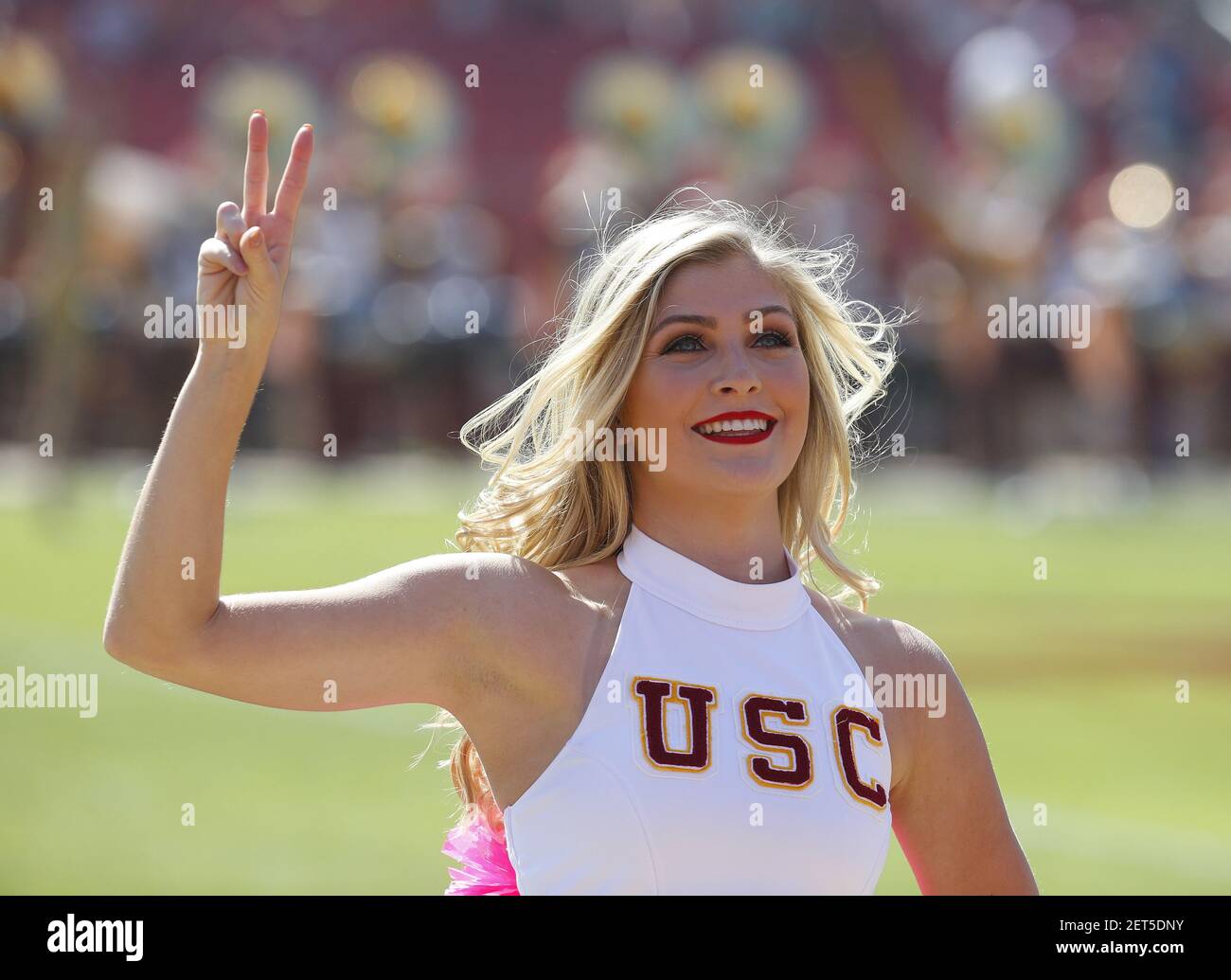 October 27, 2018 USC Trojans cheerleader in action during the football ...
