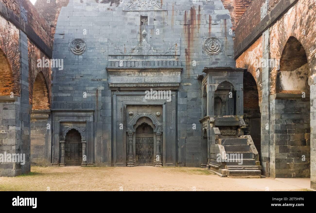 The historic ruins of the ancient Adina Masjid mosque in the village of ...