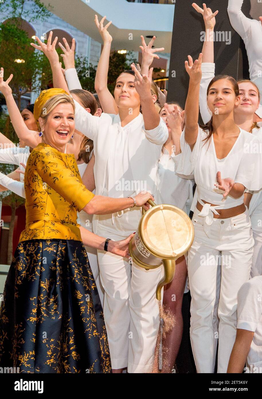 Queen Maxima of the Netherlands attends the opening of the new office ...