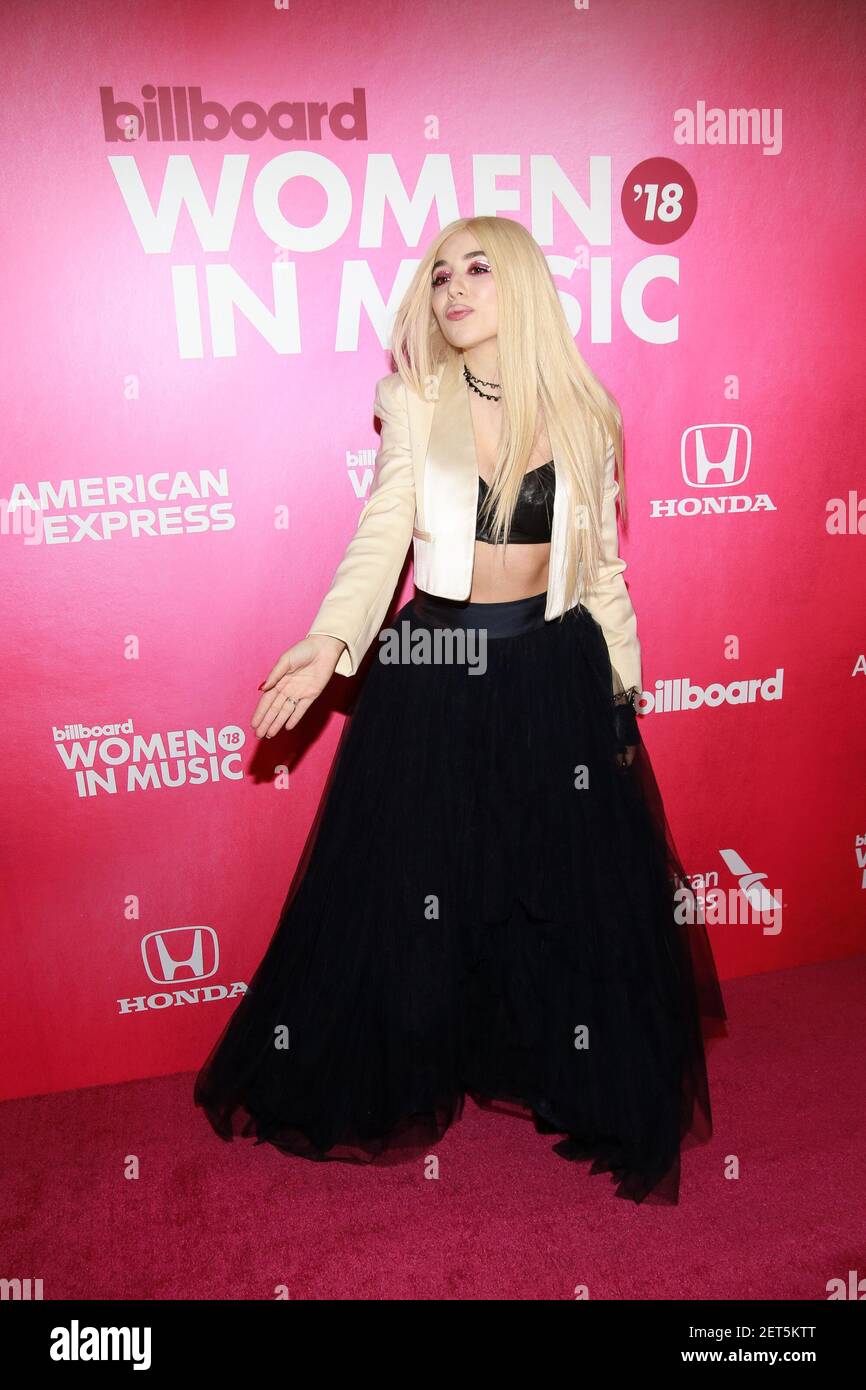 Ava Max attends Billboard 2018 Women in Music at Pier 36 on December 6 ...