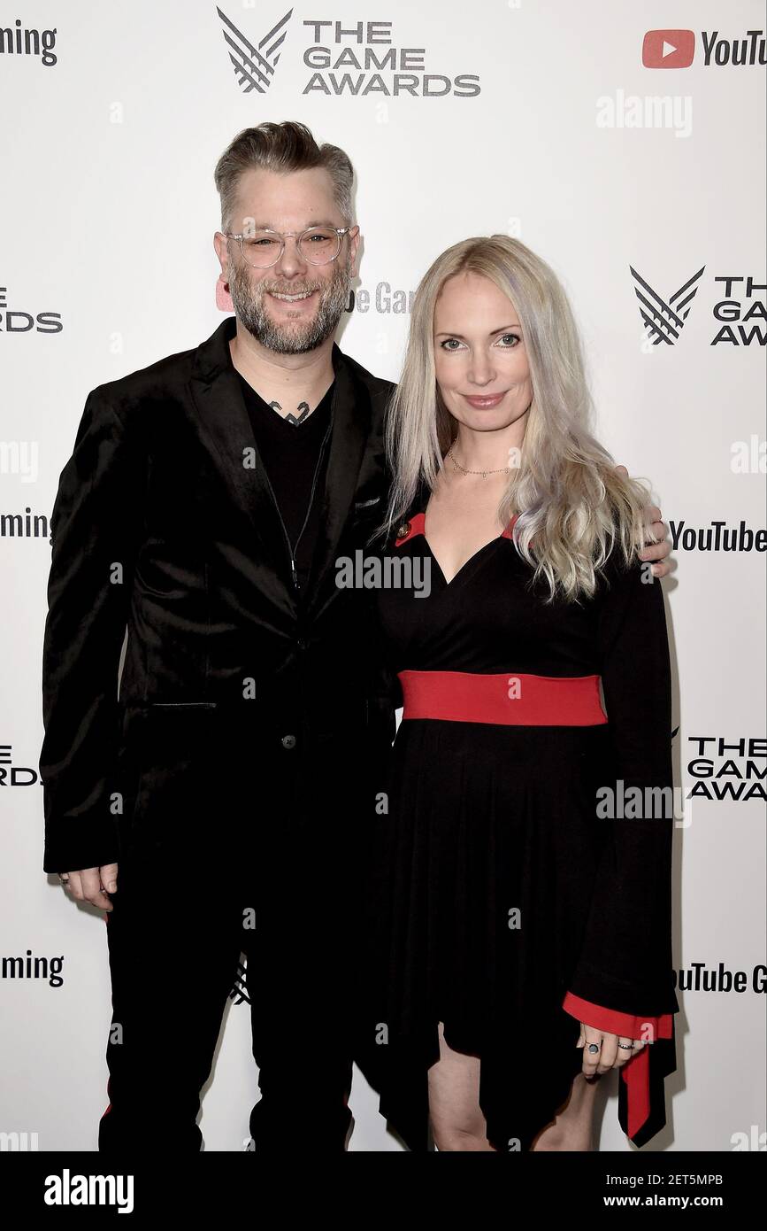 LOS ANGELES - DECEMBER 6: (L-R) Cory Barlog and Anna Barlog attend the 2018 Game Awards at the ...