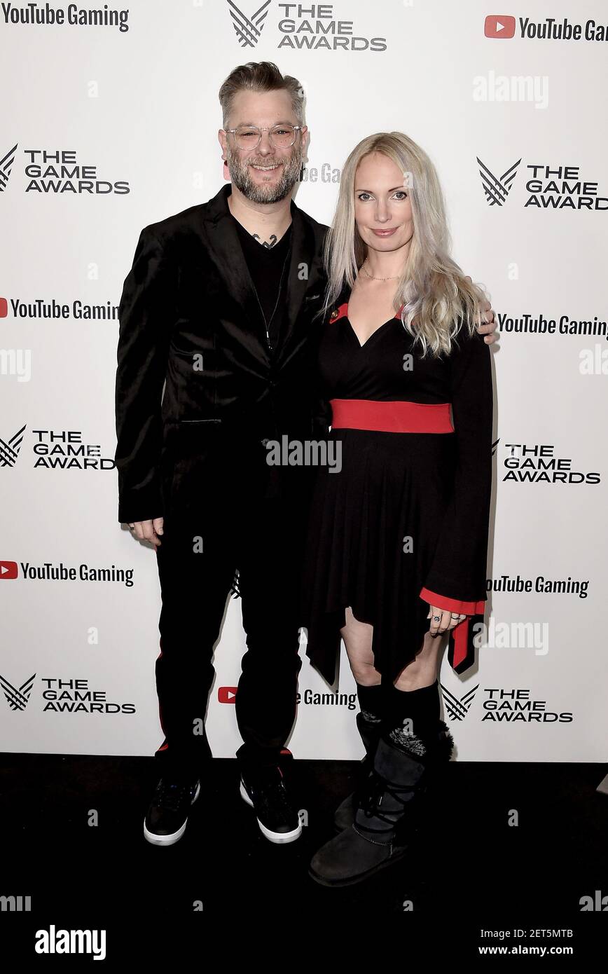 LOS ANGELES - DECEMBER 6: (L-R) Cory Barlog and Anna Barlog attend the 2018 Game Awards at the ...