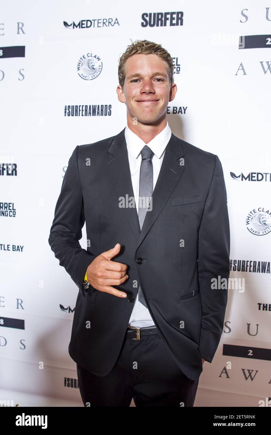 December 6, 2018 - Hurley surfer John John Florence poses on the red ...