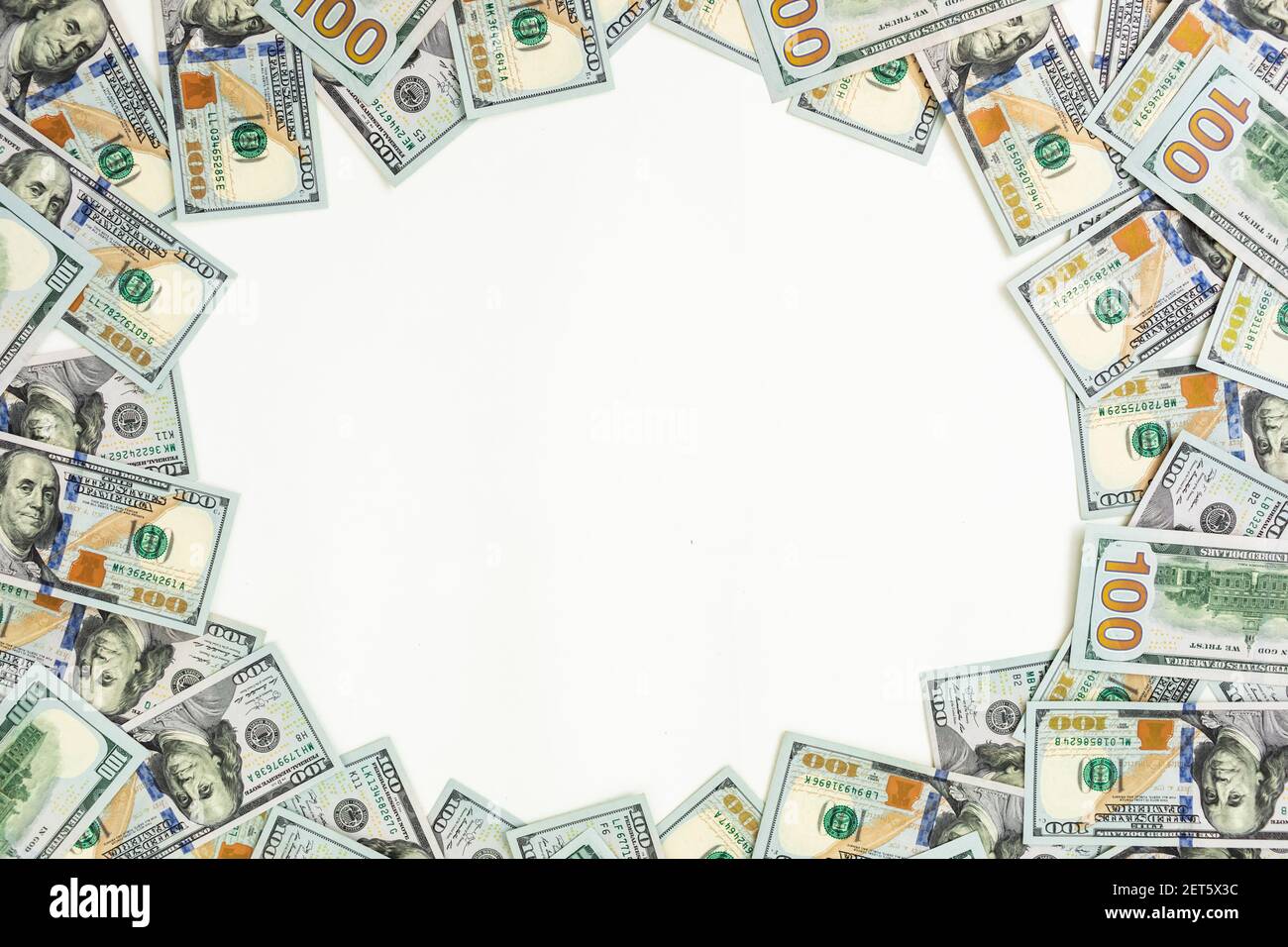 Frame with US dollars cash. Background of one hundred dollar bills ...