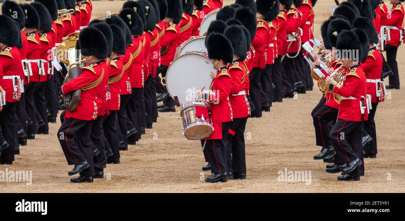 Trooping the Colour, military ceremony in London UK. Coldstream Guards ...