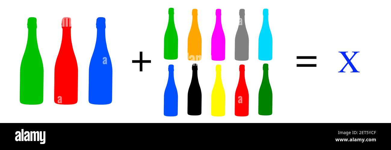 Mathematical operations with coloured objects; simple problems with ...