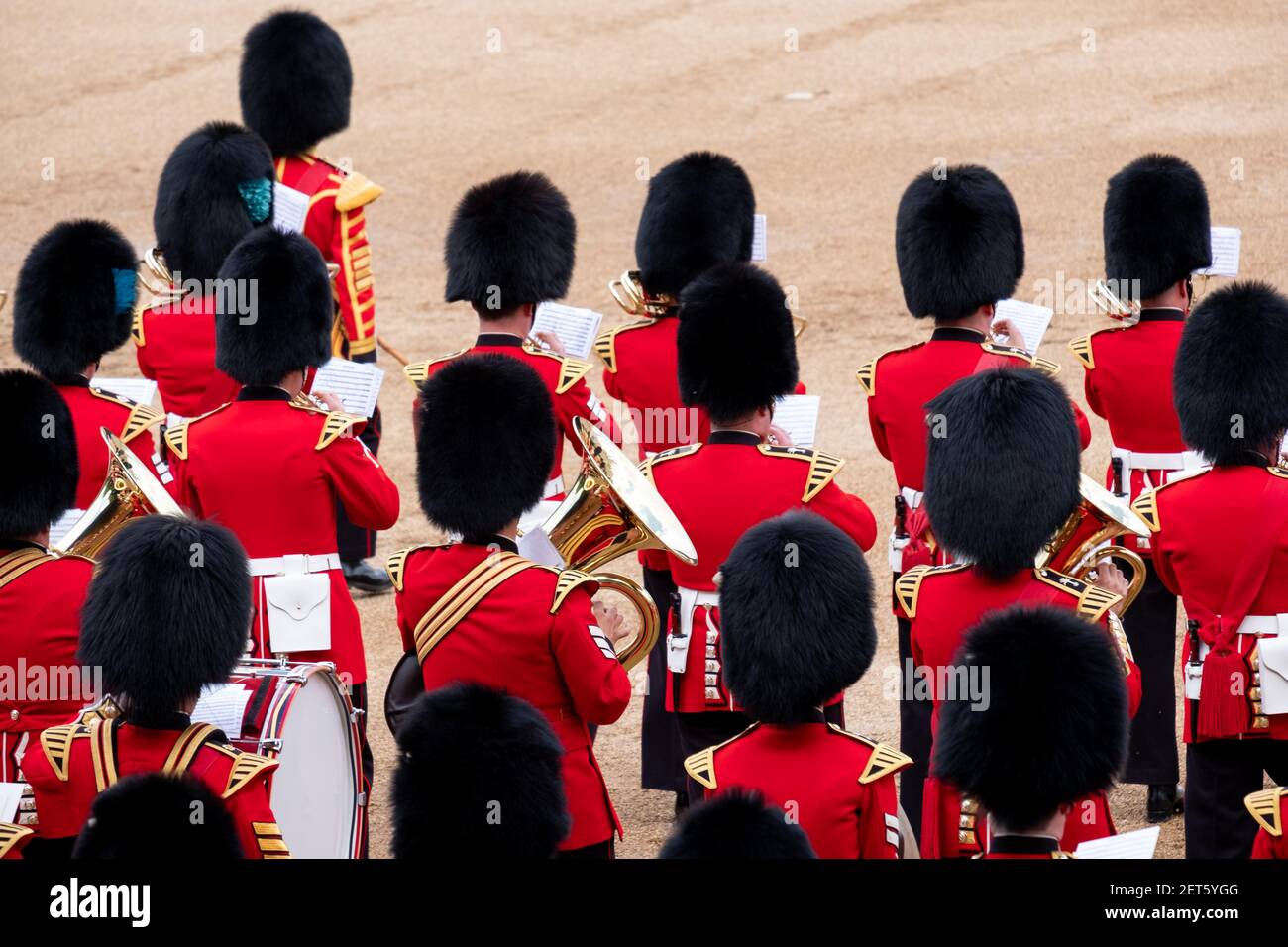 Trooping the Colour, military ceremony in London UK. Coldstream Guards ...