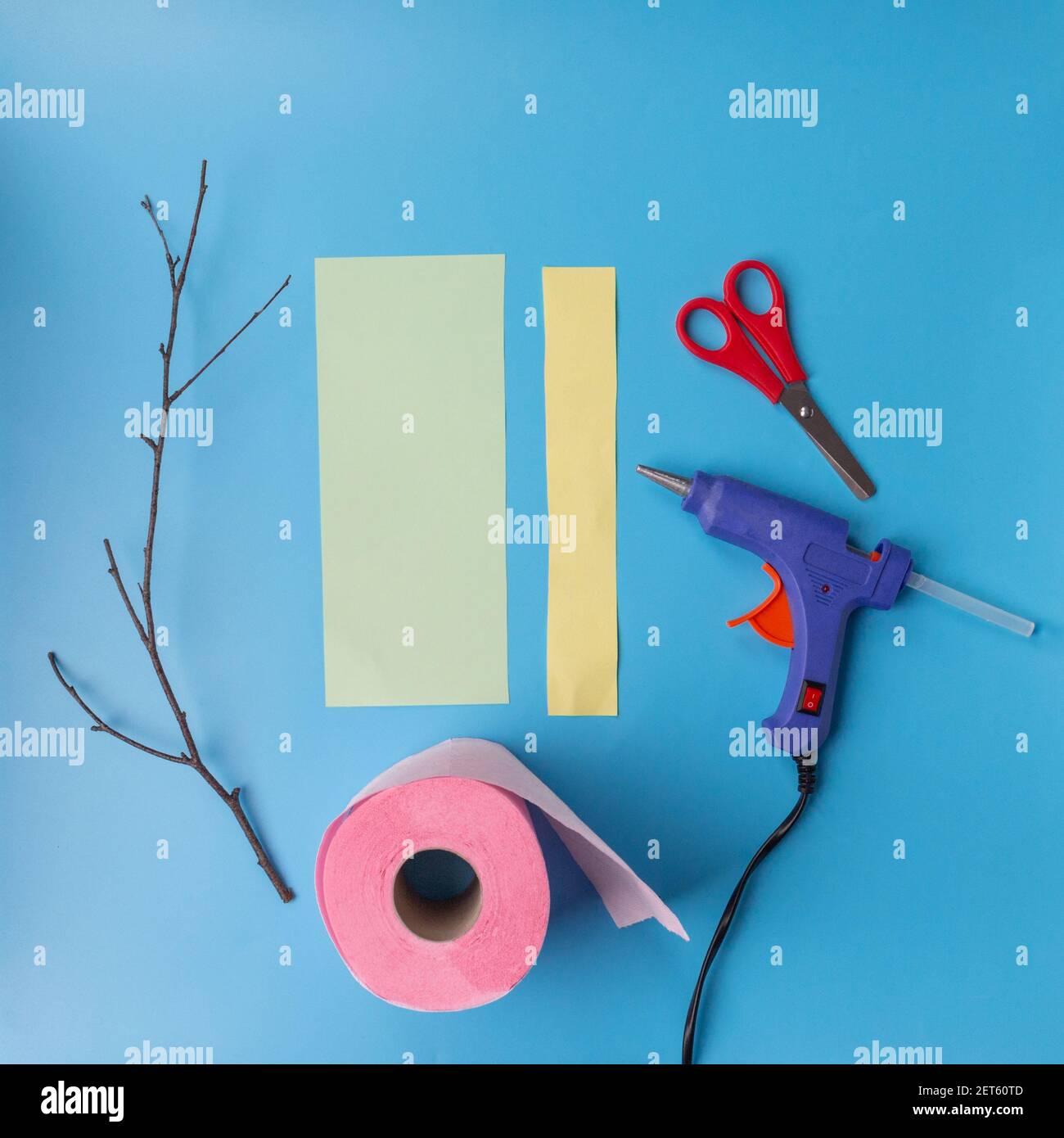 materials for crafts, how to make a tree branch with flowers, step by ...