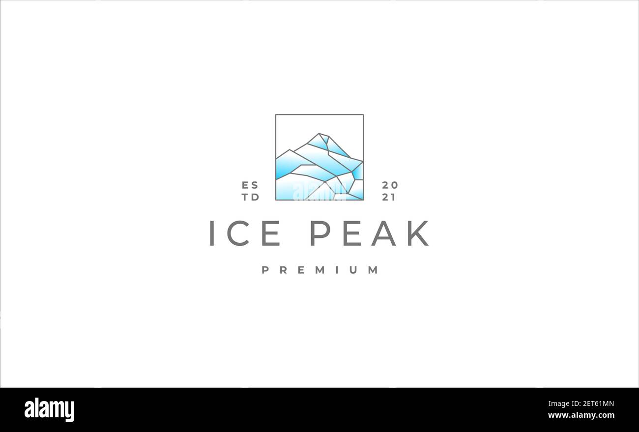 ice peak mount stone mountain adventure icepeak geometric logo line art ...