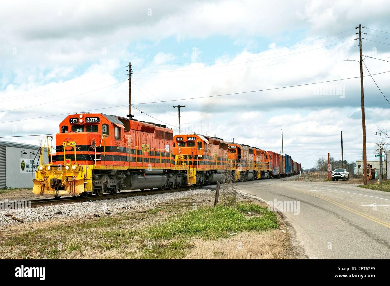 Alabama and Gulf Coast Railway, or AGR, locomotive, an SD40-2 diesel ...