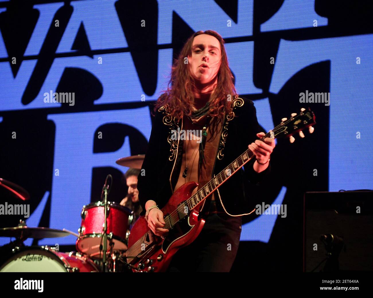 Jake Kiszka of Greta Van Fleet performs onstage during KROQ Absolut ...