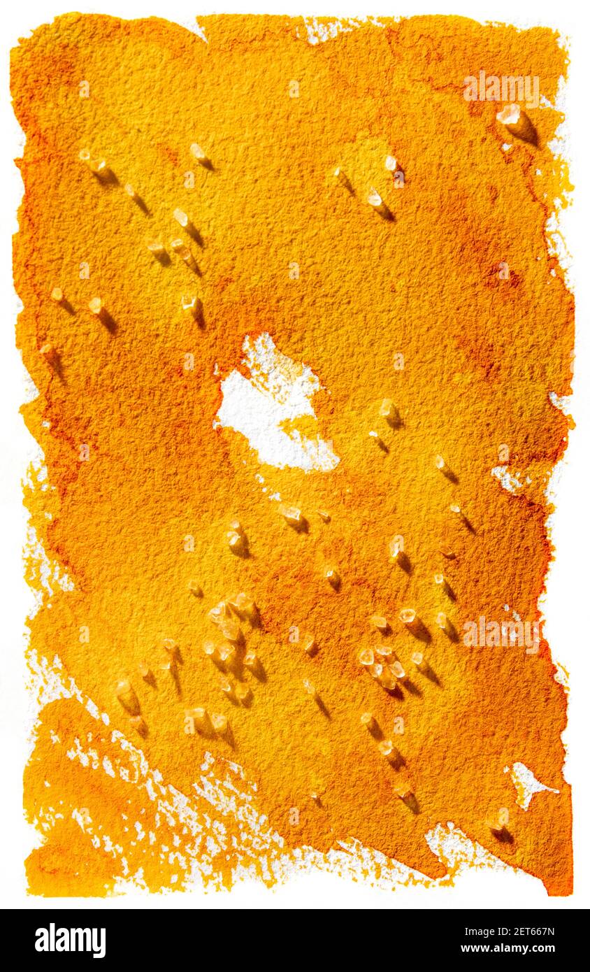 Watercolor drawing of old paper for background with salt crystals ...