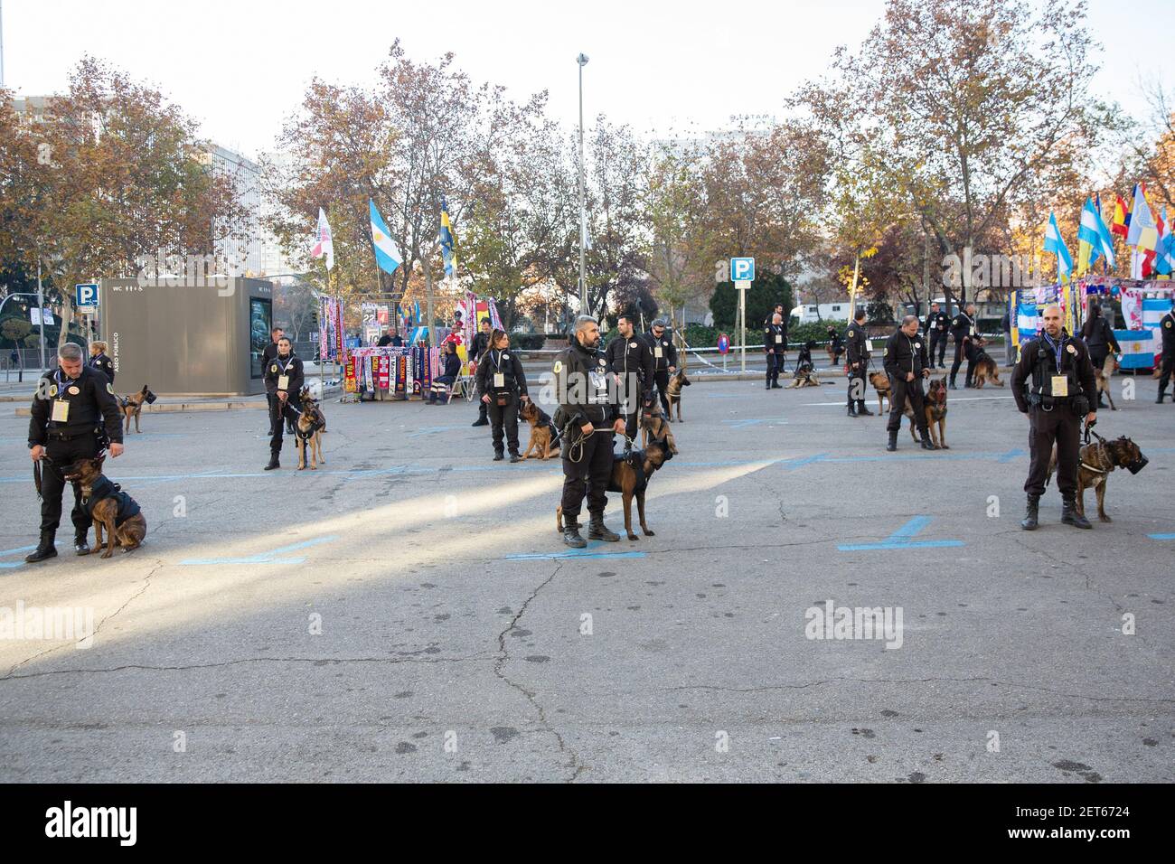 Spanish police before the match between River Plate vs Boca Juniors of ...