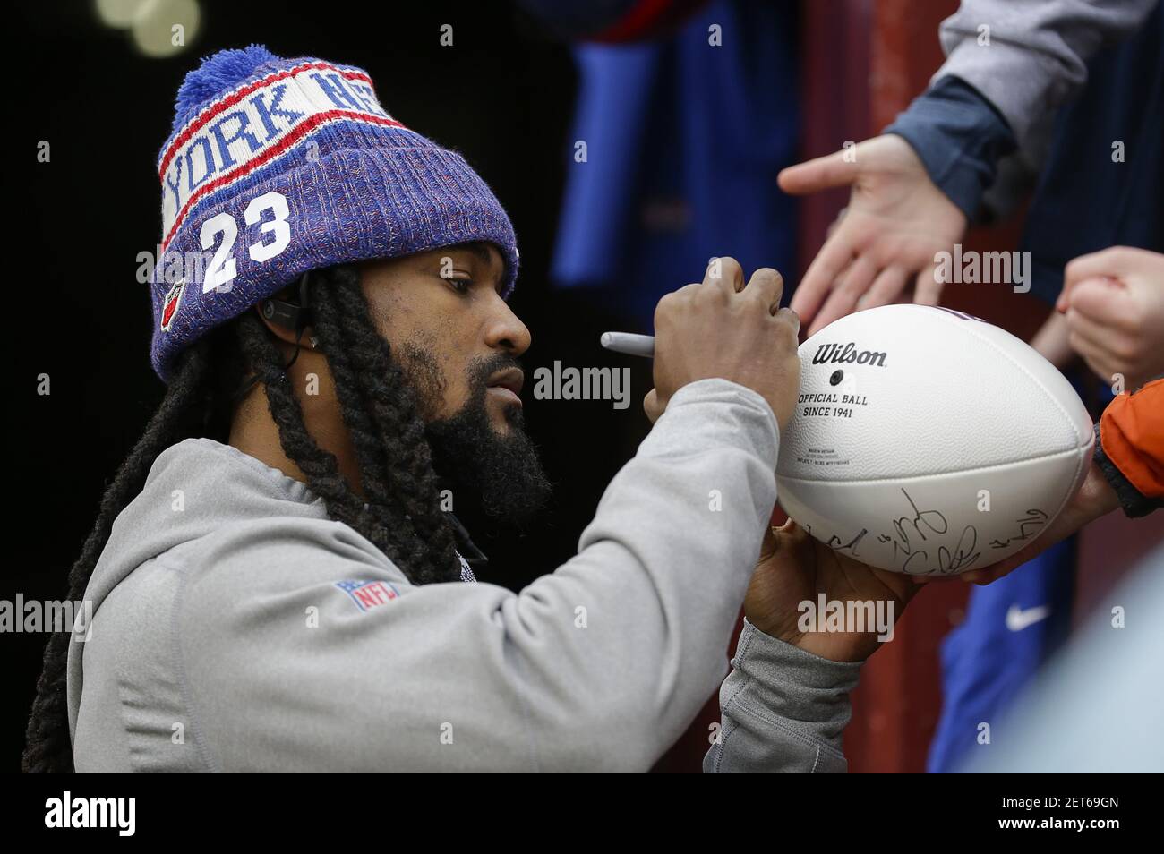 December 9, 2018: New York Giants CB #23 B.W. Webb signs an autograph ...
