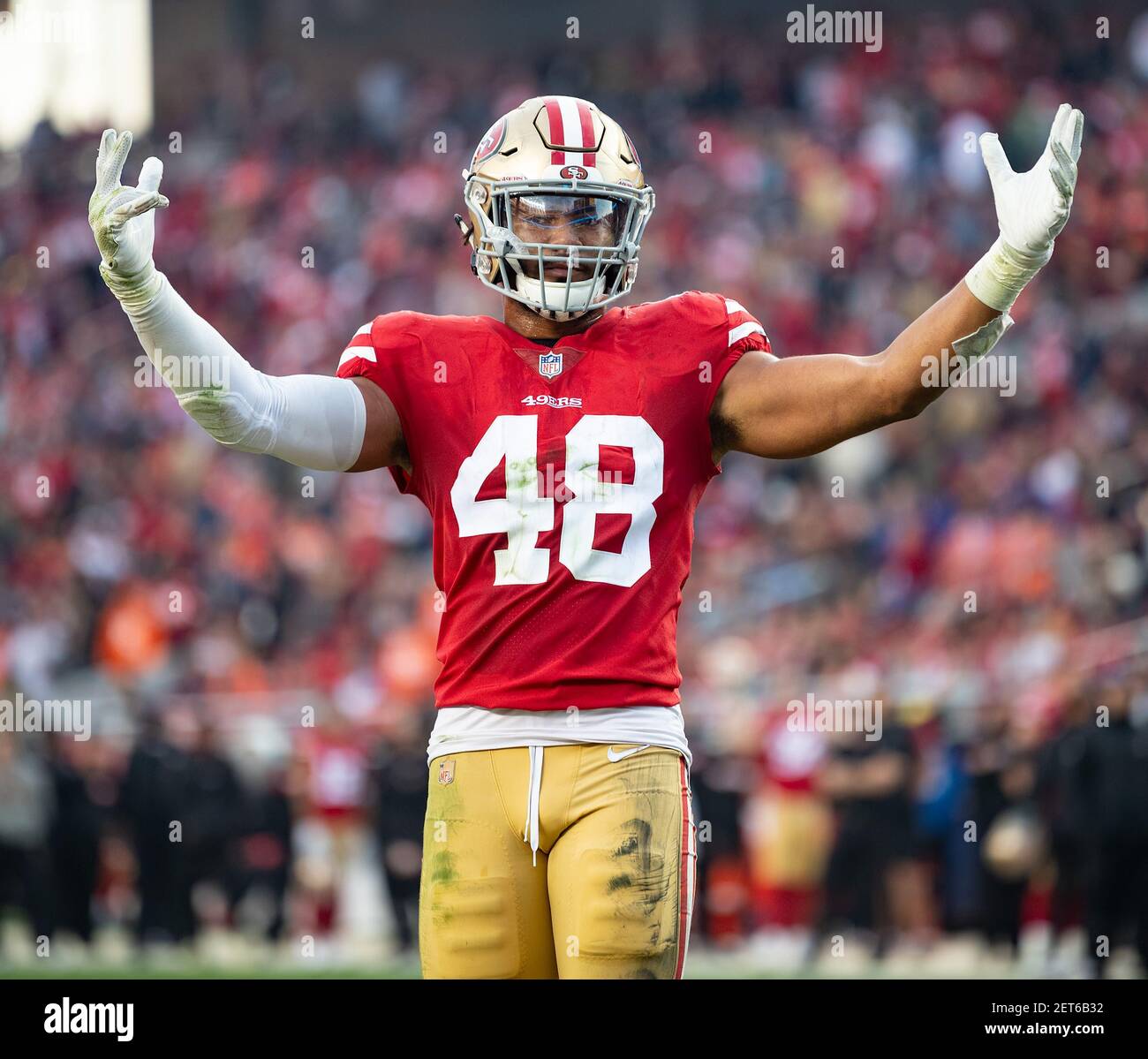 December 09, 2018: San Francisco 49ers middle linebacker Fred Warner ...