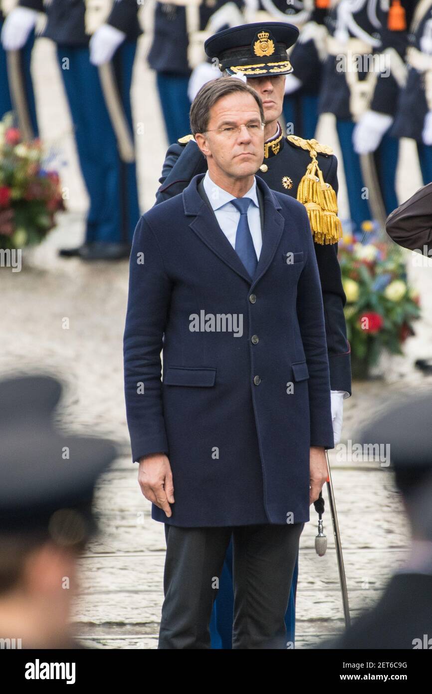 Mark Rutte during the Welcome Ceremony and Wreath Laying at the Dam in ...